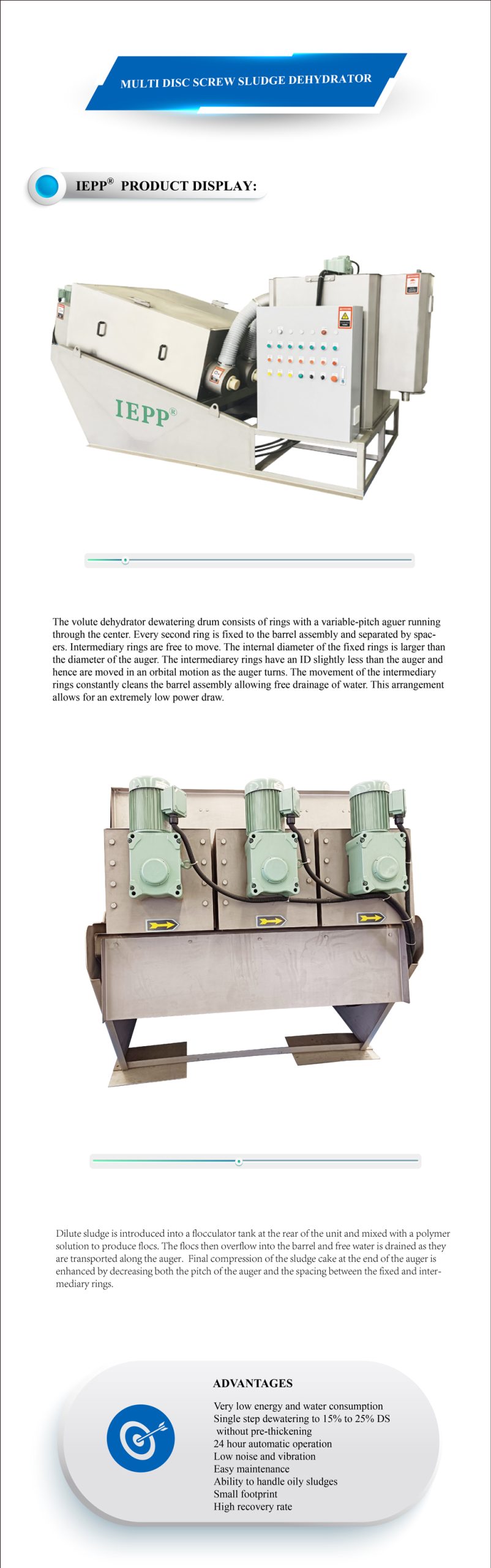Multi-Disc Screw Sludge Dehydrator – Super Atomization Dissolved Air ...